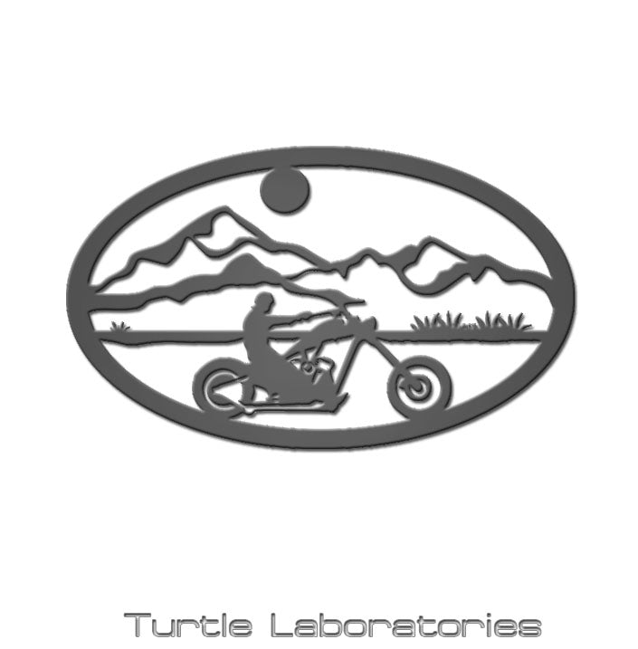 Motorcycle Mountain Sunset Scene – Turtle Laboratories