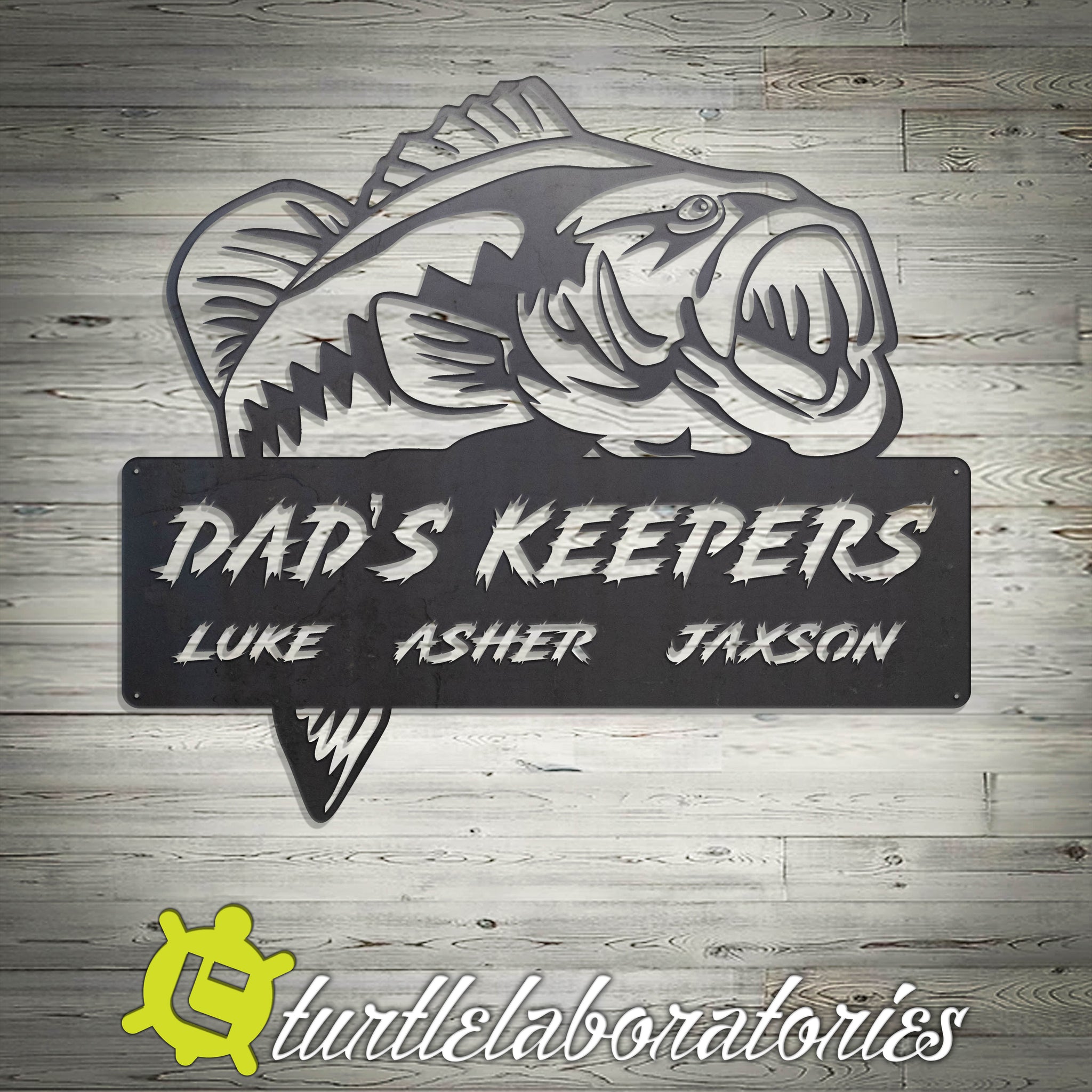Customizable Dad Sign - Dad's Keepers - Bass – Turtle Laboratories