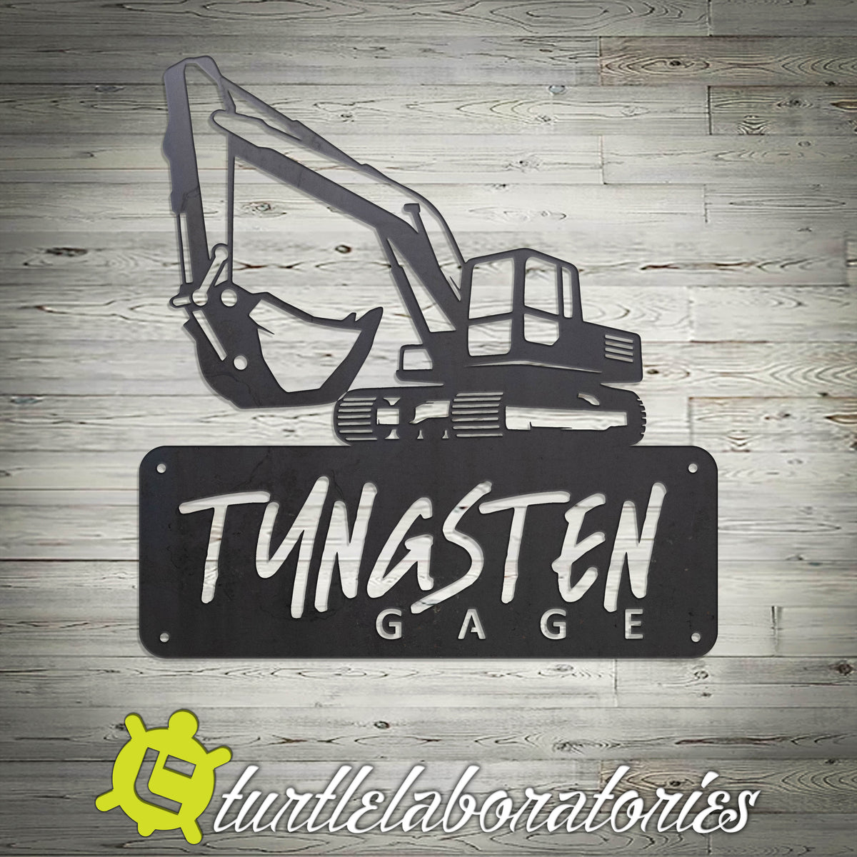 Customizable Kid's Sign - Excavator 1 – Turtle Laboratories