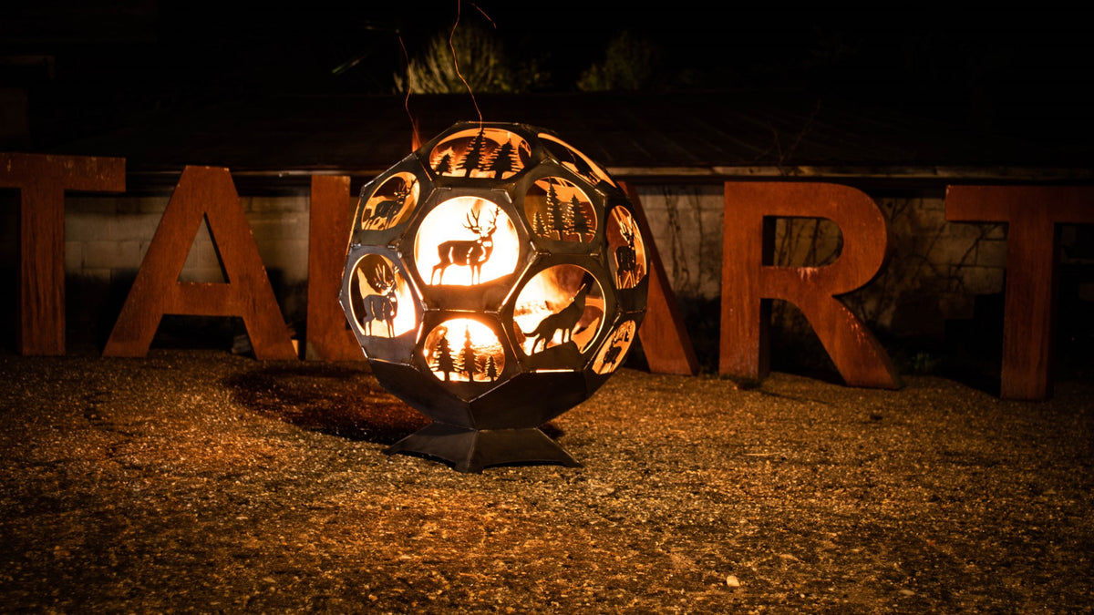 Geodesic Fire Pit Bear Deer Wolf Themed – Turtle Laboratories