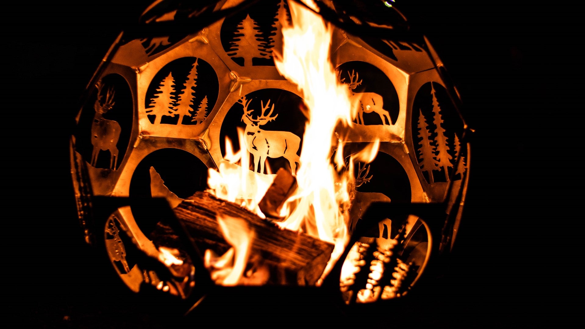 Geodesic Fire Pit Bear Deer Wolf Themed – Turtle Laboratories