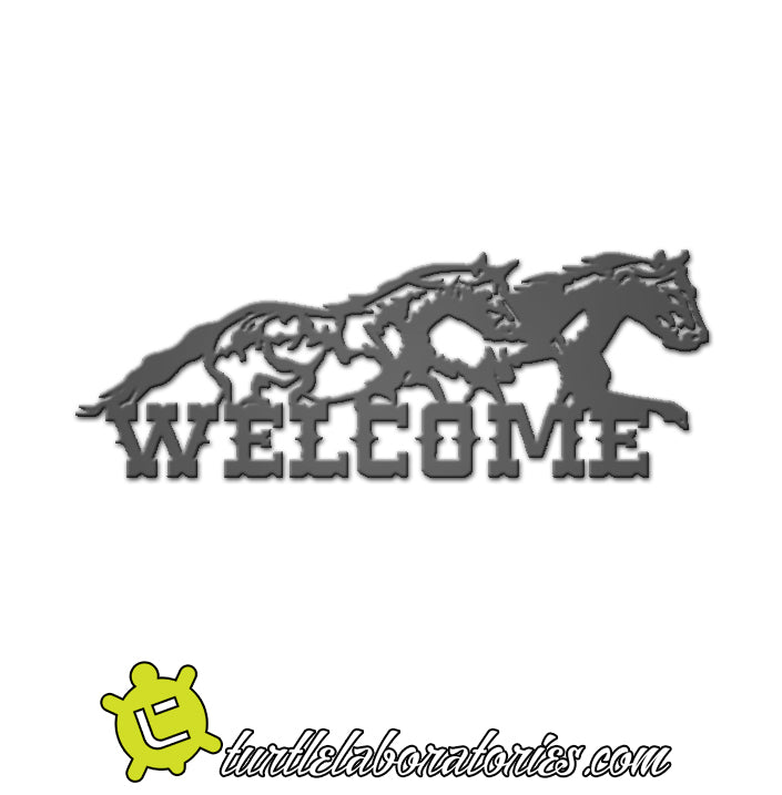 Welcome Running Horses Sign – Turtle Laboratories