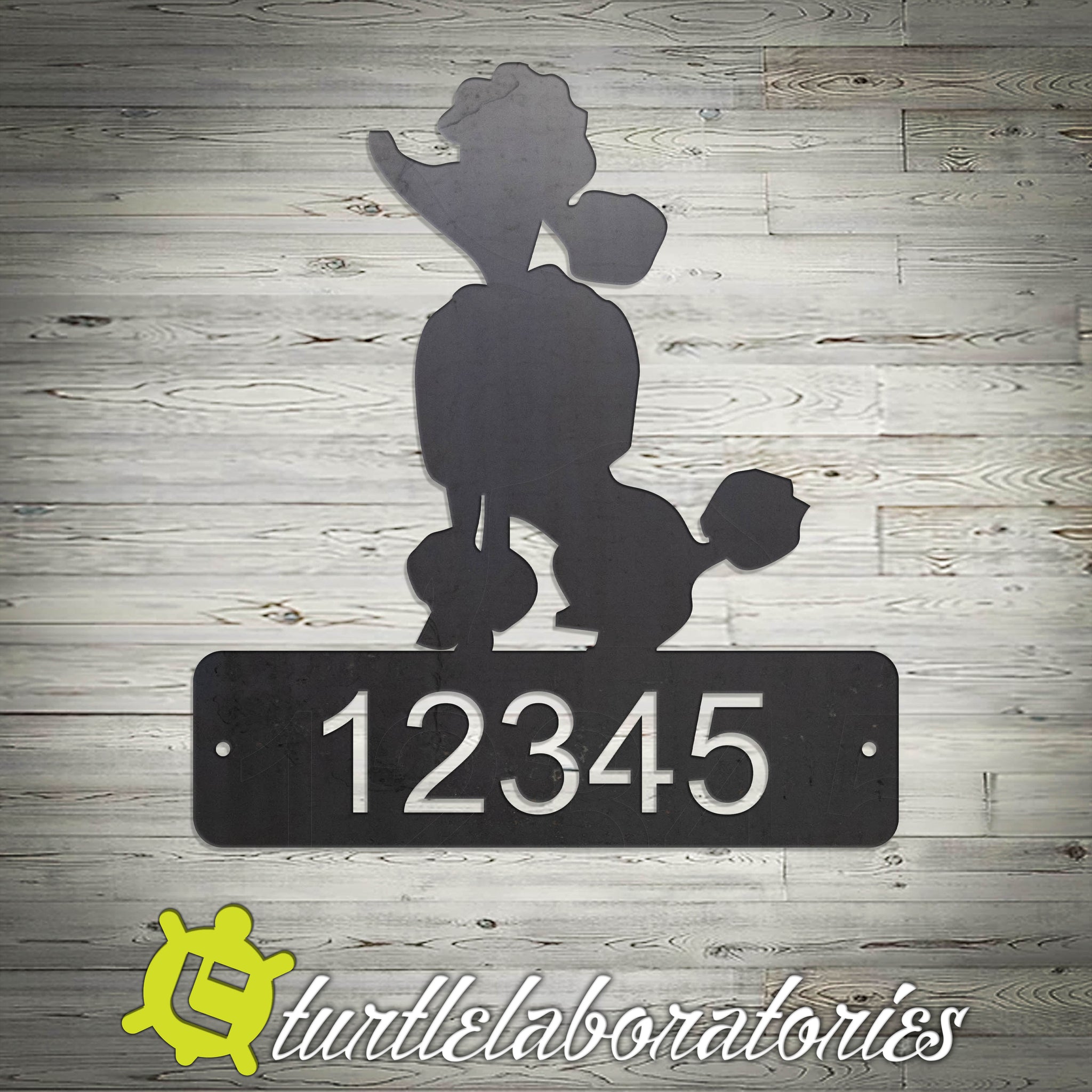 Custom Poodle Home Address Sign – Turtle Laboratories